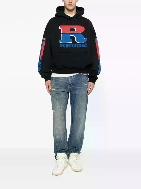 Rhude Logo Graphic Hoodie - Black