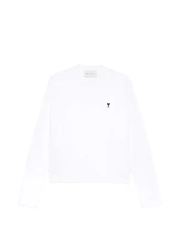 Ami Long-sleeved Embroidered Sweatshirt - White