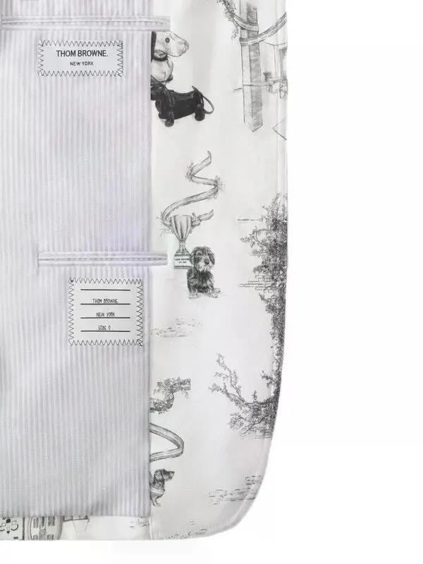 Thom Browne Hector Toile Print Cutaway Jacket