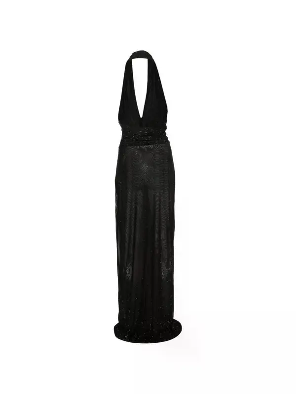 GENNY Embellished Halter Maxi Dress