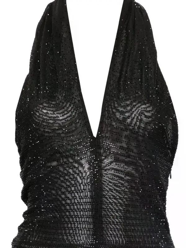 GENNY Embellished Halter Maxi Dress