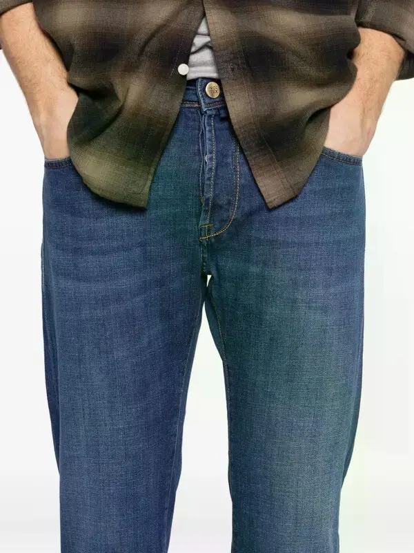 Incotex Faded Straight Leg Jeans