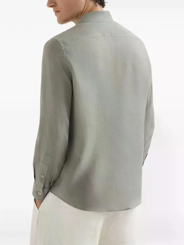 Brunello Cucinelli Chest-pockets Linen Shirt - Green