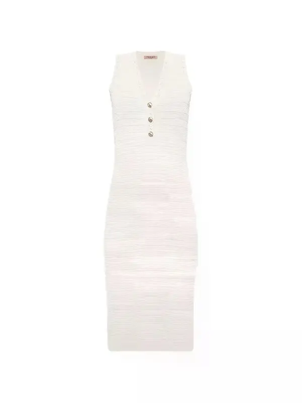 TWINSET Sleeveless Knit Dress With Crochet Detail