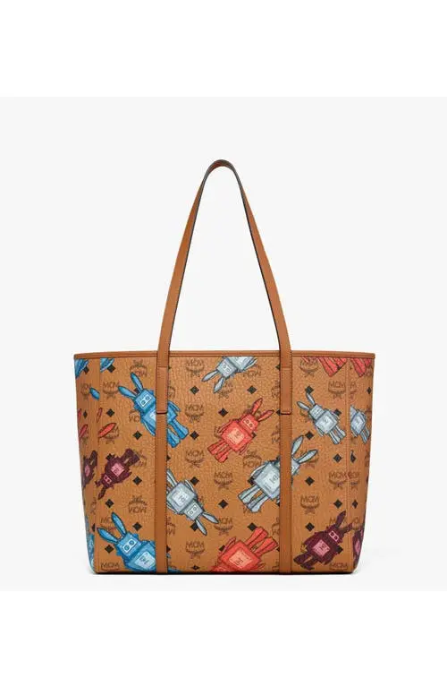 Mcm Medium Toni Top-zip Shopper In Rabot Visetos