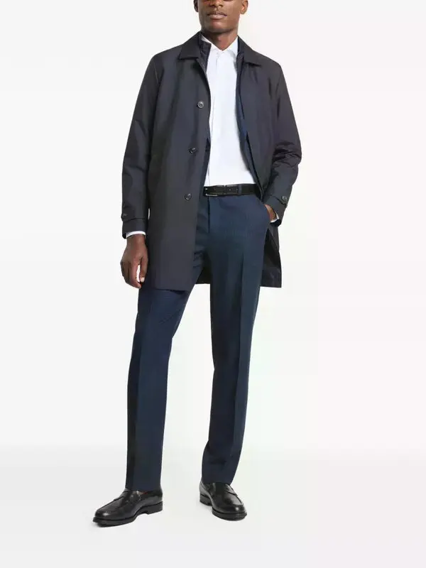 FAY Morning Button Single-breasted Coat - Blue