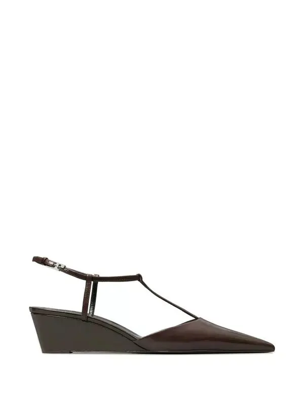 Tory Burch Gigi T-strap Wedge - Brown