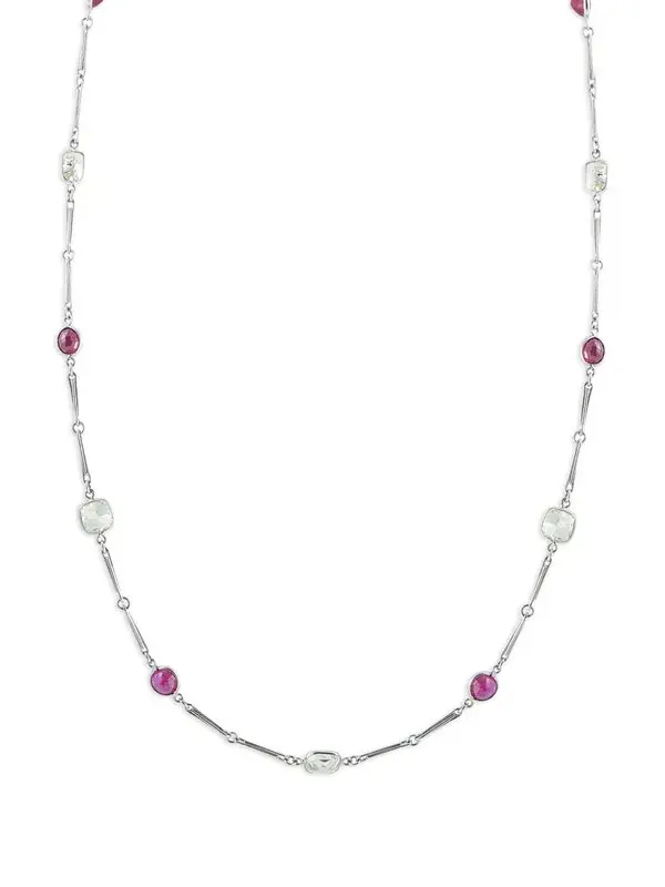 LB EXCLUSIVE Diamond And Ruby Necklace - Silver