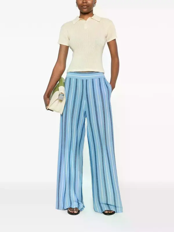 Eric Bompard Striped Palazzo Pants
