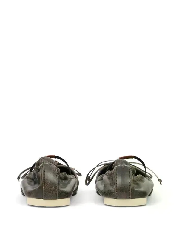 MAISON MARGIELA Square-toe Leather Ballerina Flats With Bow Detailing
