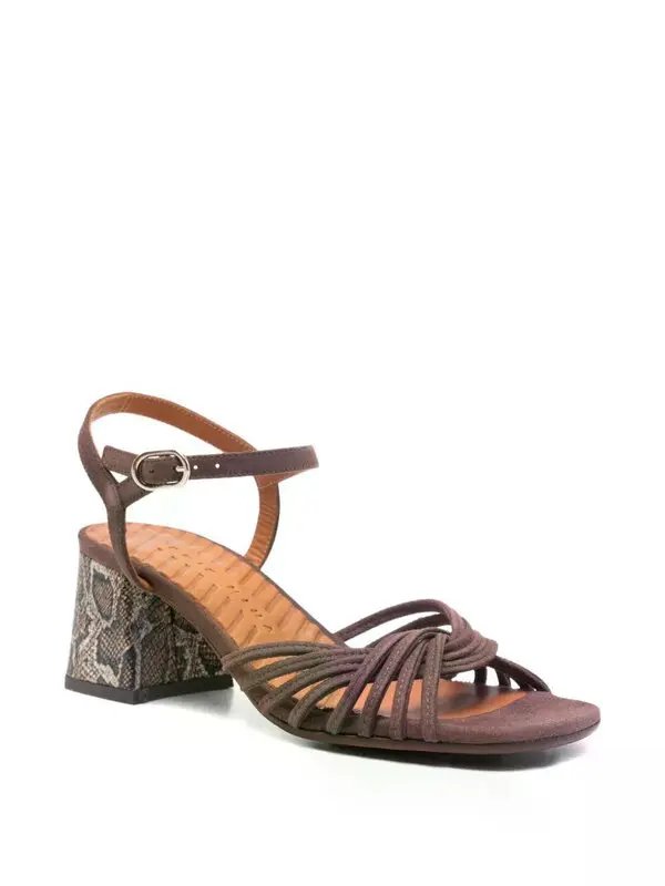 Chie Mihara Leske Snakeskin-print Heel Sandals - Brown