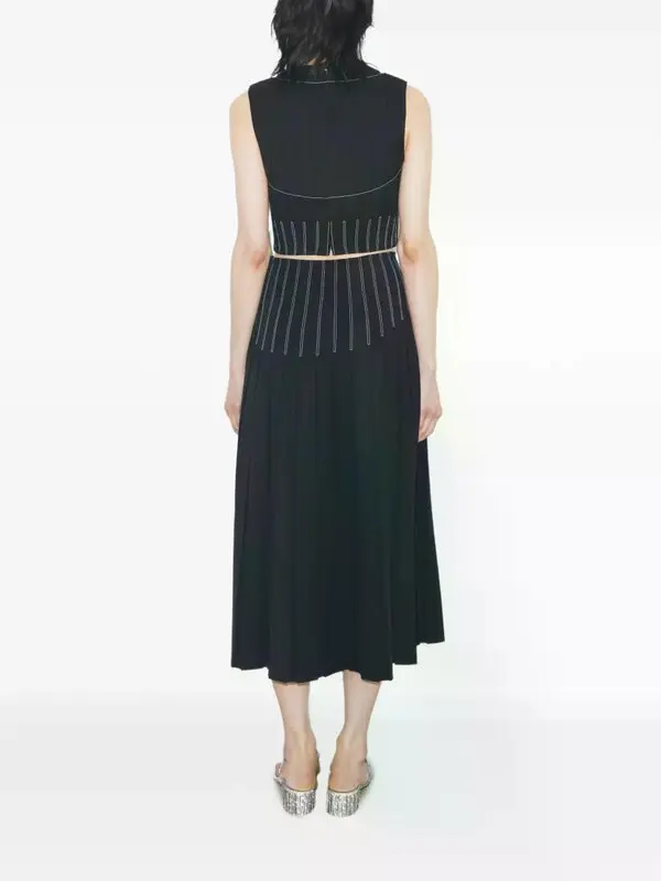 Tory Burch Wool Twill Pleated Skirt