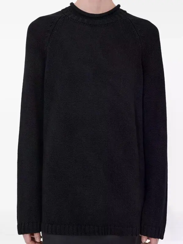 Loulou De Saison Raglan-sleeve Ribbed Sweater - Black