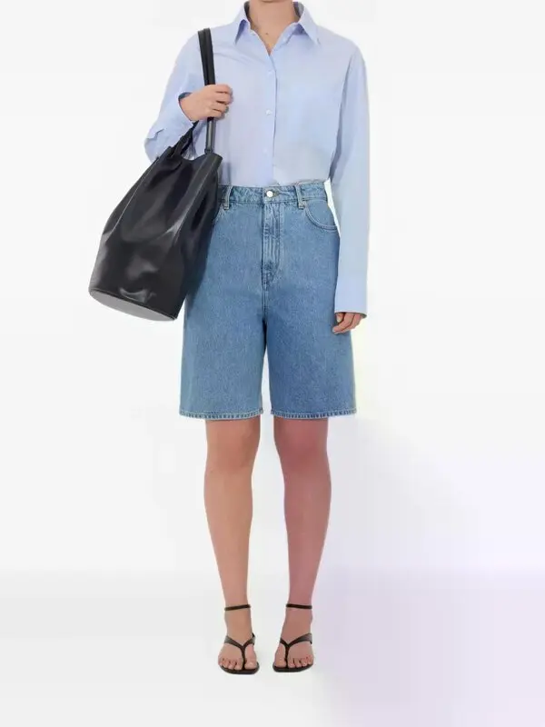 Loulou De Saison Isu Lds Zip Five-pocket Shorts - Blue