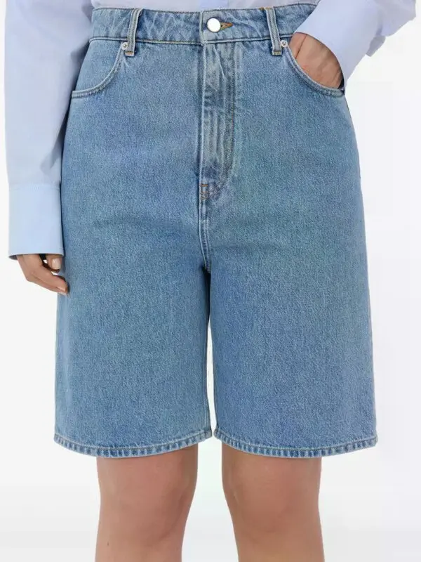 Loulou De Saison Isu Lds Zip Five-pocket Shorts - Blue