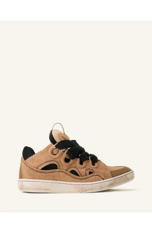 LANVIN Curb Canvas Sneakers - Camel/amber