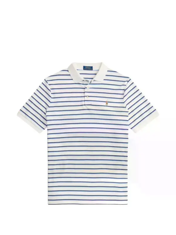 Polo Ralph Lauren Striped Logo Polo Shirt - White
