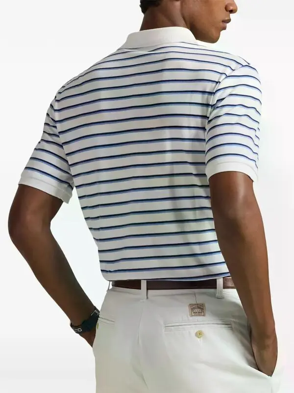 Polo Ralph Lauren Striped Logo Polo Shirt - White
