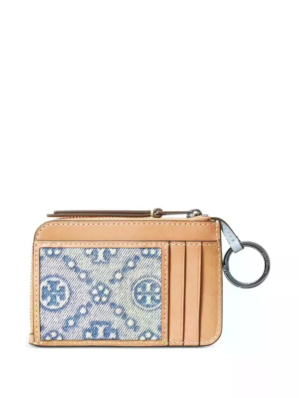Tory Burch T-monogram Denim Zip Card Case