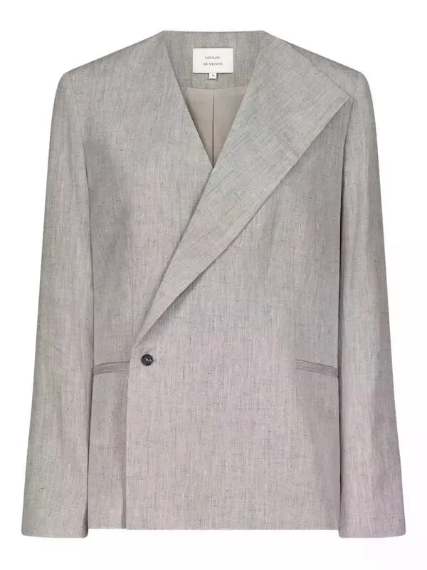 Loulou De Saison Suna Asymmetrical Blazer - Neutrals