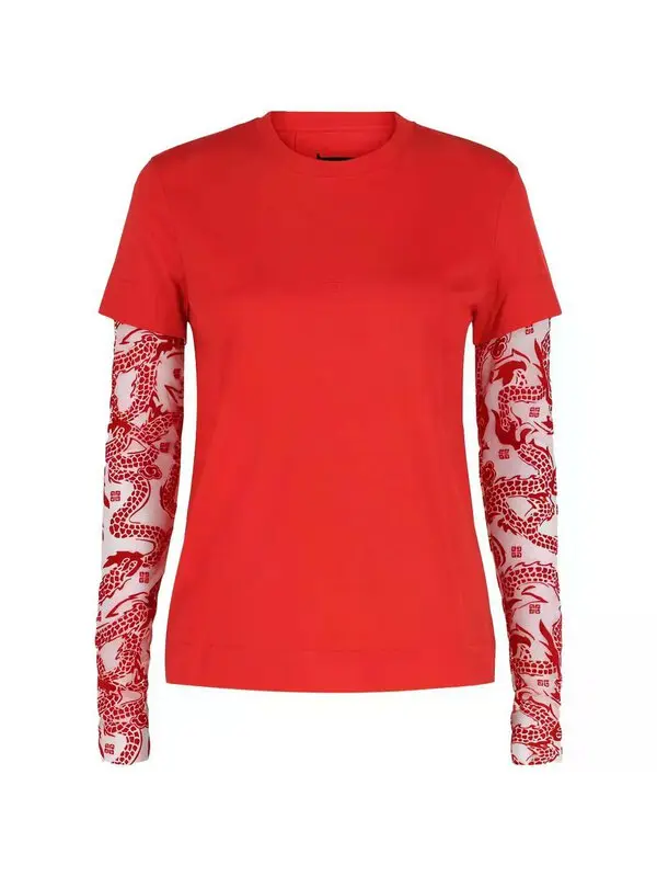 Givenchy Dragon Pattern Long-sleeve T-shirt