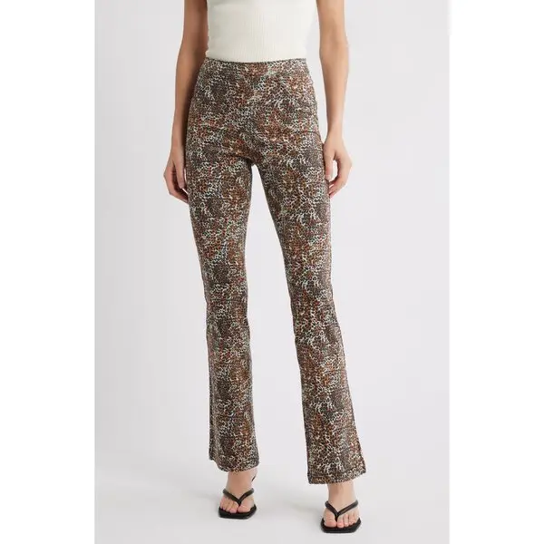 Hue Leopard Print Bootcut Jeans
