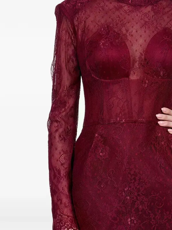 ARAFTU Lace Long-sleeve Dress