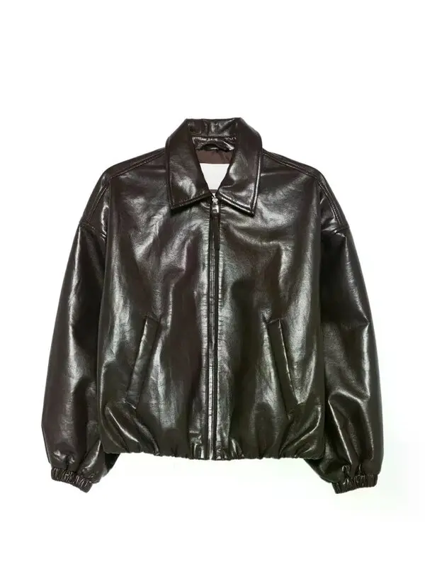 Citizens Of Humanity Bubble-hem Leather Bomber Jacket - Brown
