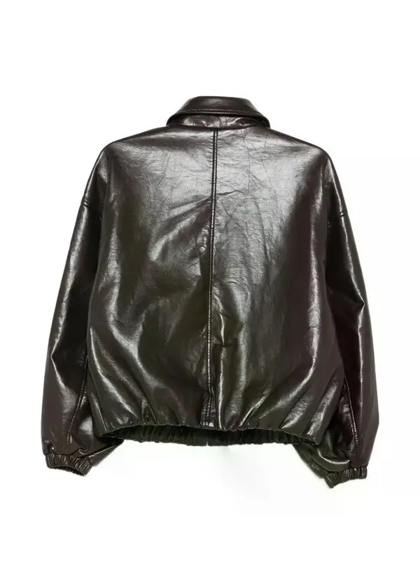 Citizens Of Humanity Bubble-hem Leather Bomber Jacket - Brown
