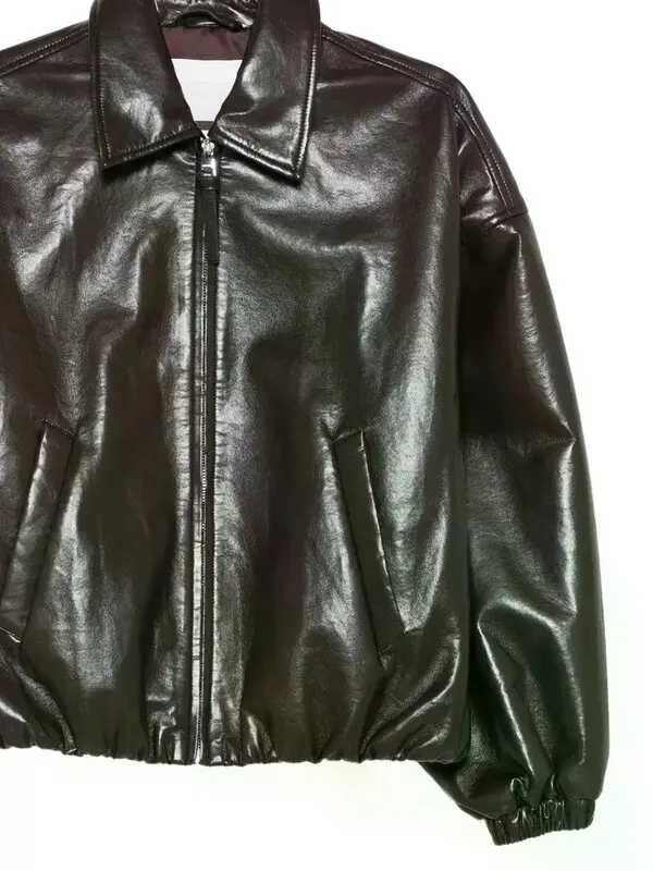 Citizens Of Humanity Bubble-hem Leather Bomber Jacket - Brown
