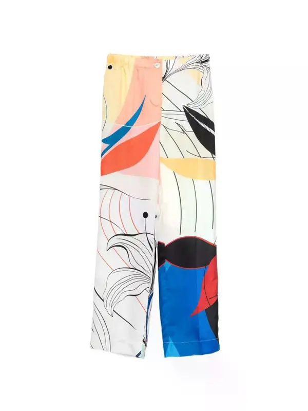 F.R.S FOR RESTLESS SLEEPERS Floral-print Trousers - White