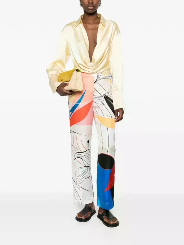 F.R.S FOR RESTLESS SLEEPERS Floral-print Trousers - White