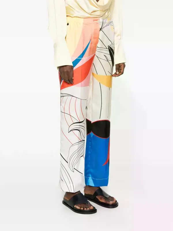 F.R.S FOR RESTLESS SLEEPERS Floral-print Trousers - White