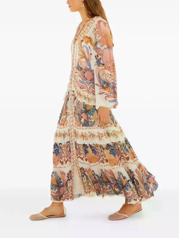 Farm Rio Tiered Ruffled Maxi Dress
