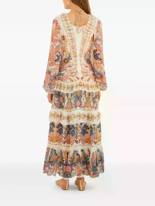 Farm Rio Tiered Ruffled Maxi Dress