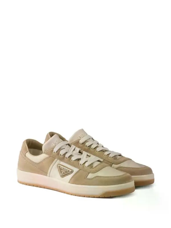 Prada Downtown Suede Panel Sneakers - Neutrals