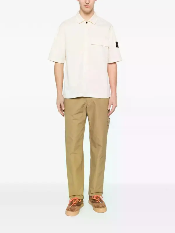 Stone Island 1100025 Stretch Organic Cotton Twill Shirt - Neutrals