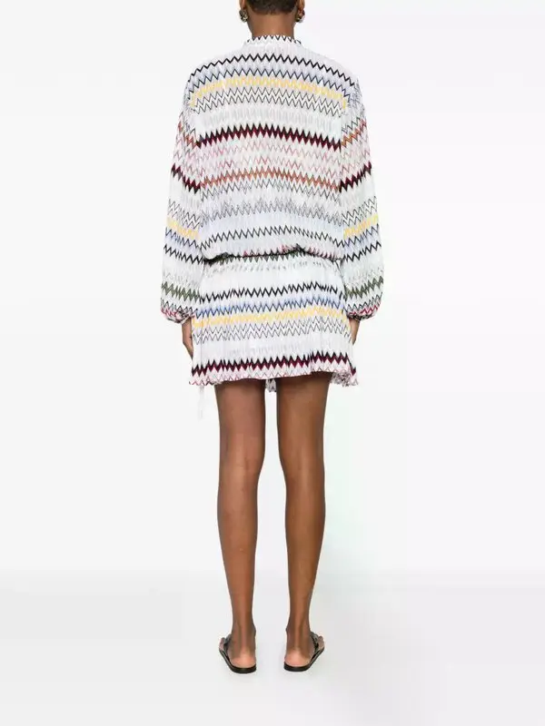 Missoni Zigzag-pattern Tie-neck Mini Dress