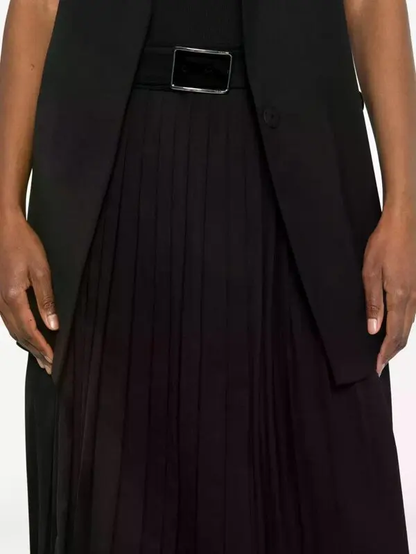 Sportmax Belted Pleated Midi Skirt