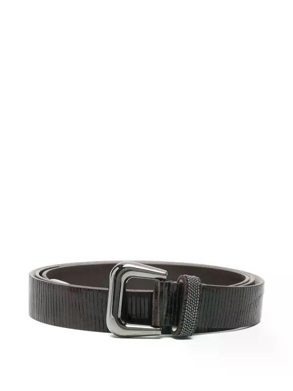 Brunello Cucinelli Embossed-leather Belt - Brown