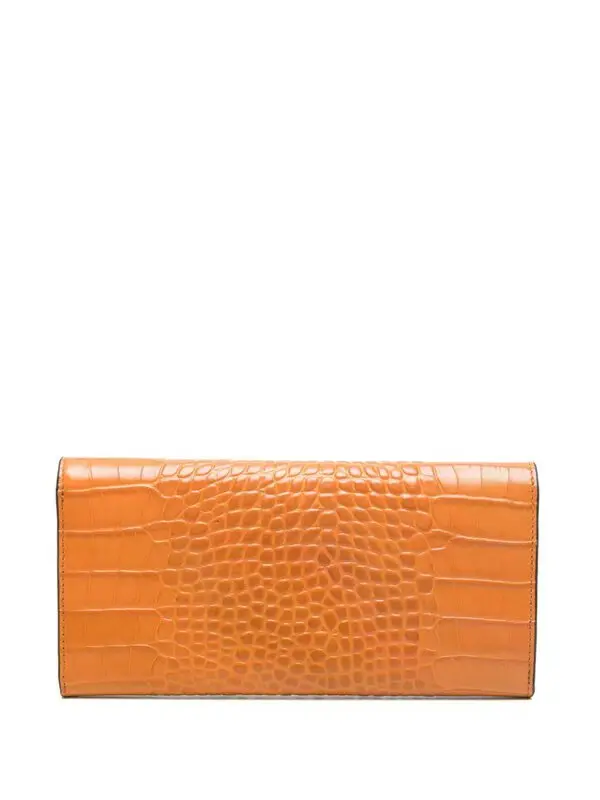 TOTEME T-lock Crocodile-embossed Wallet - Orange