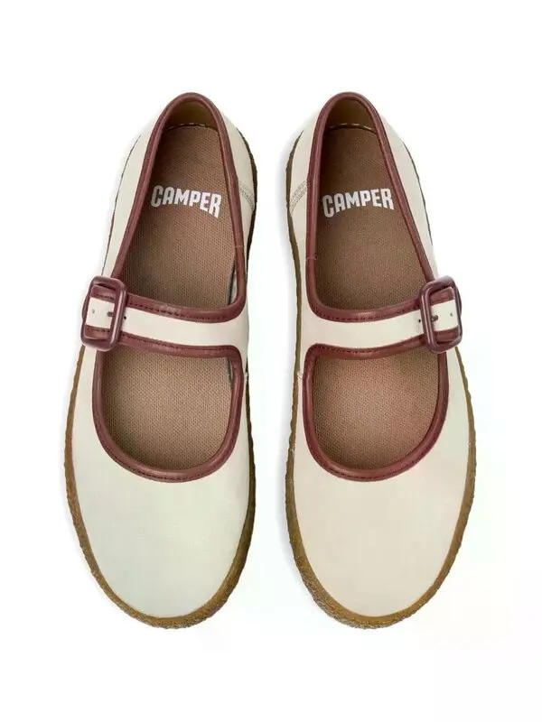 Camper Peu Terreno Buckle-strap Ballet Flats - Neutrals