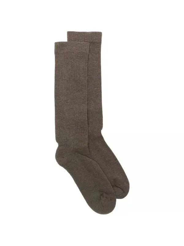 Rick Owens Pentagram-intarsia High Socks - Brown