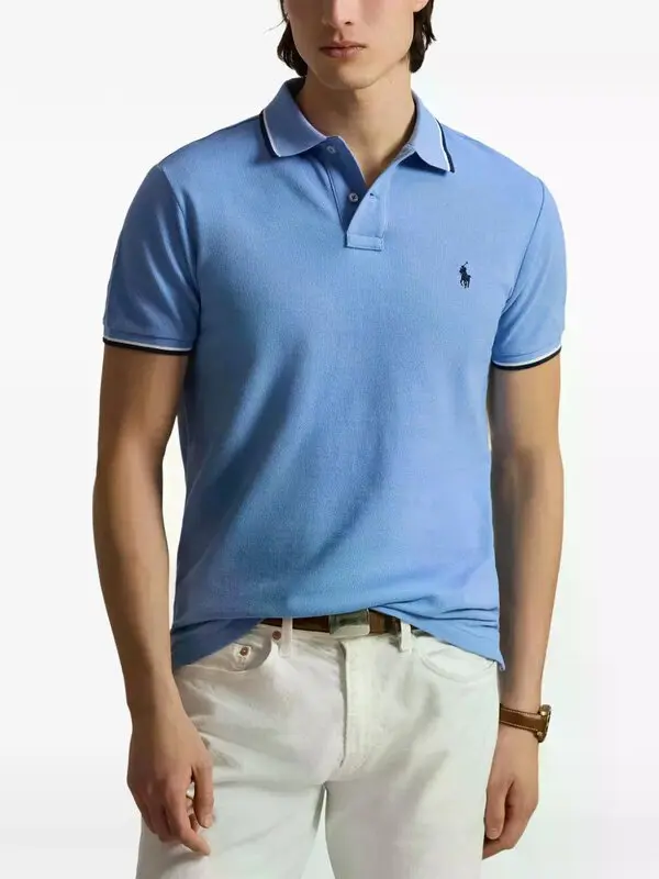 Polo Ralph Lauren Embroidered Short-sleeve Polo Shirt - Blue