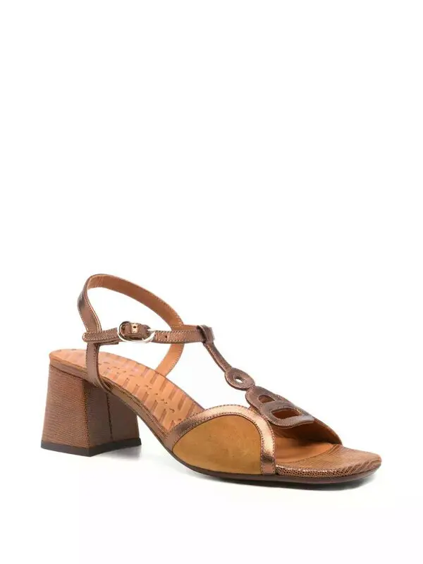 Chie Mihara Letiche T-strap Leather Sandals - Brown