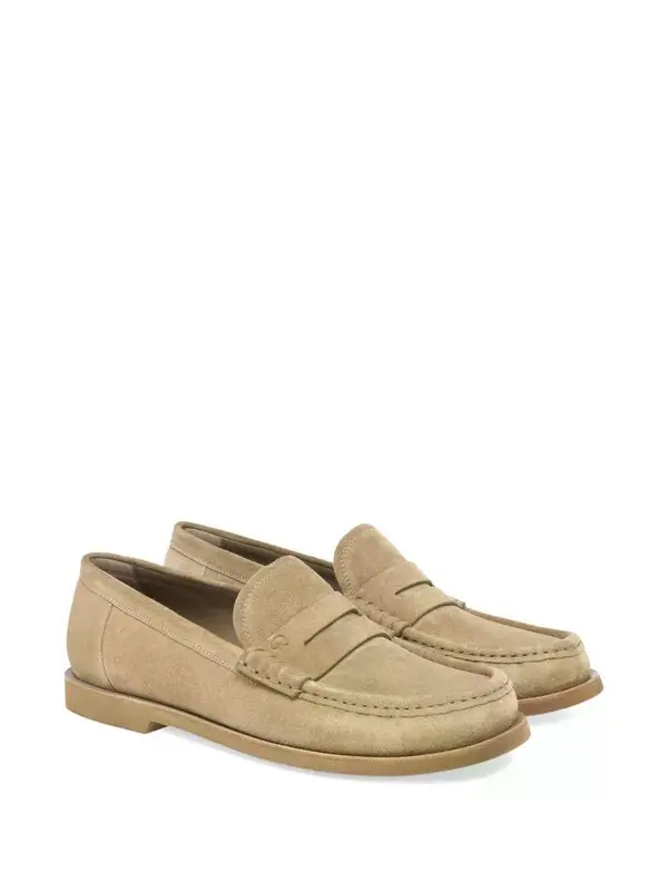GIANVITO ROSSI Vernon Suede Loafers - Neutrals