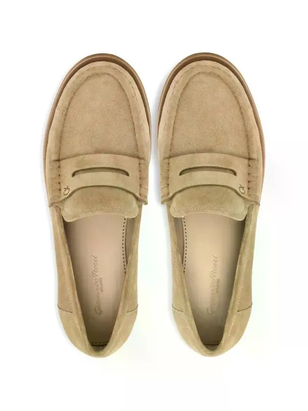 GIANVITO ROSSI Vernon Suede Loafers - Neutrals