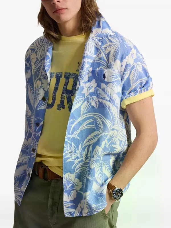 Polo Ralph Lauren Floral-print Pocket Shirt - Blue