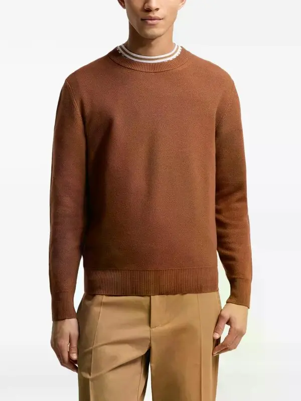 Moncler Logo-patch Sweater - Brown