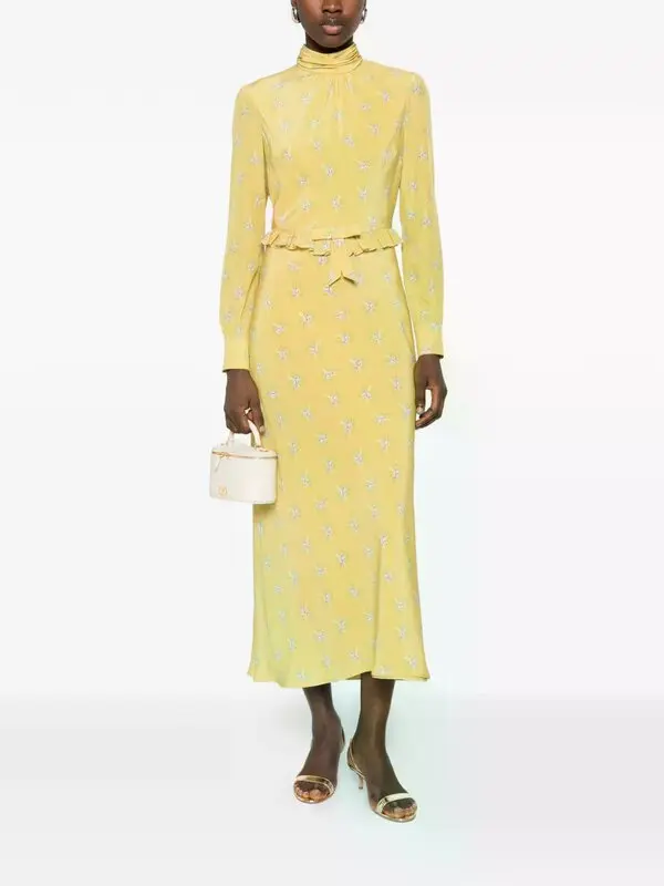 Alessandra Rich Floral-print Ruffled Midi Dress